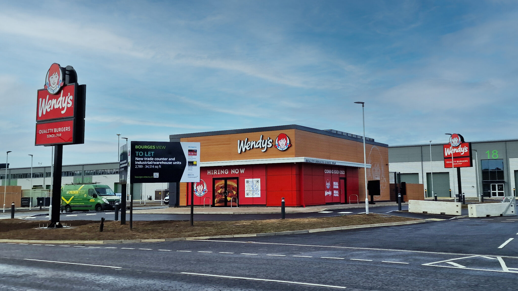 Wendy's Peterborough - First UK Pylon Signs - Links Signs